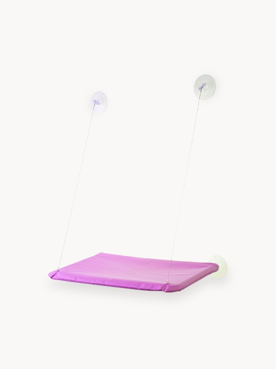 Навесной складной гамак полка для котов и кошек на окно, бренд Картофан, фиолетовый