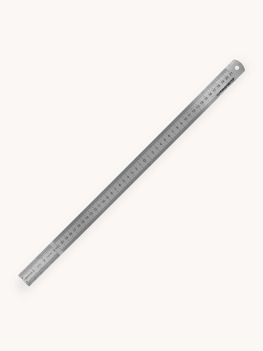 Линейка 50 см школьная для черчения и геометрии металлическая суперпрочная, ПВХ-чехол, Грандмастер, 210814