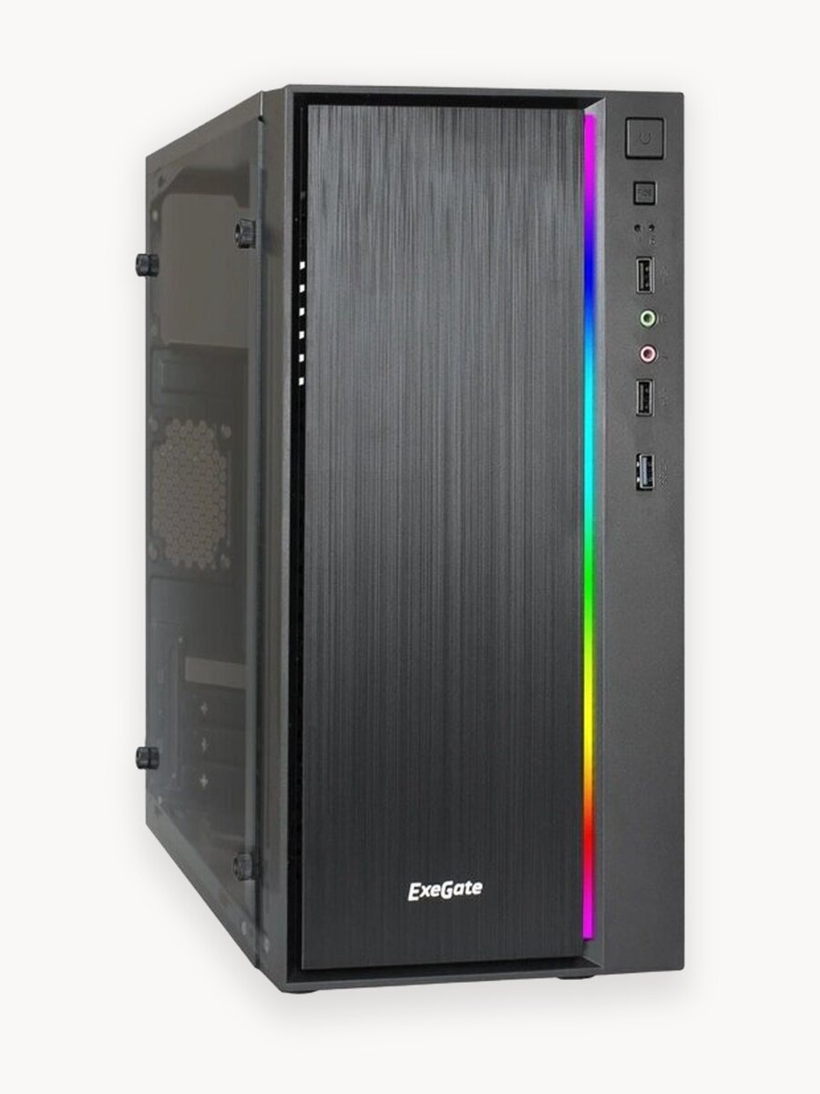 Корпус Exegate mEVO-9301-RGB, Mini-Tower, без БП, RGB-подсветка
