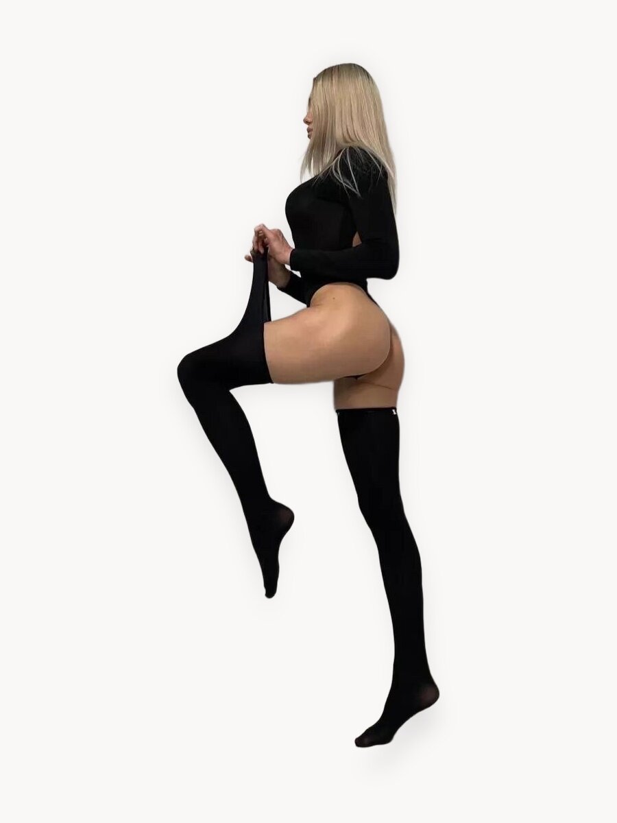 Чулки с портупеей, женские, чёрные, плотные, прочные, эластичные, без рисунка, большой размер, для полных ног, one size, 120 DEN