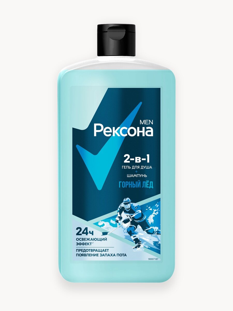 Рексона Men гель для душа шампунь и гель для душа мужской 2в1 Горный лёд 750 мл
