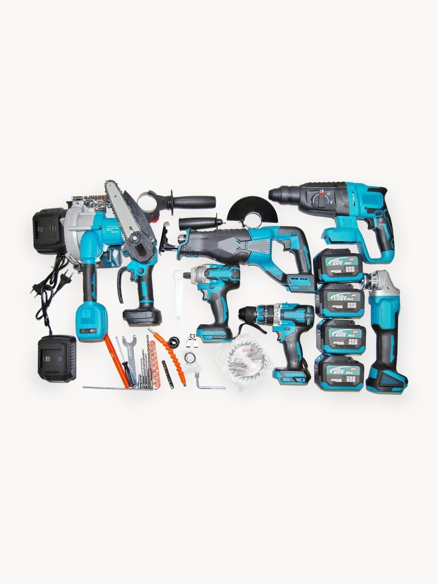 Набор аккумуляторного электроинструмента 7 в 1, 4 АКБ по 8 Ан