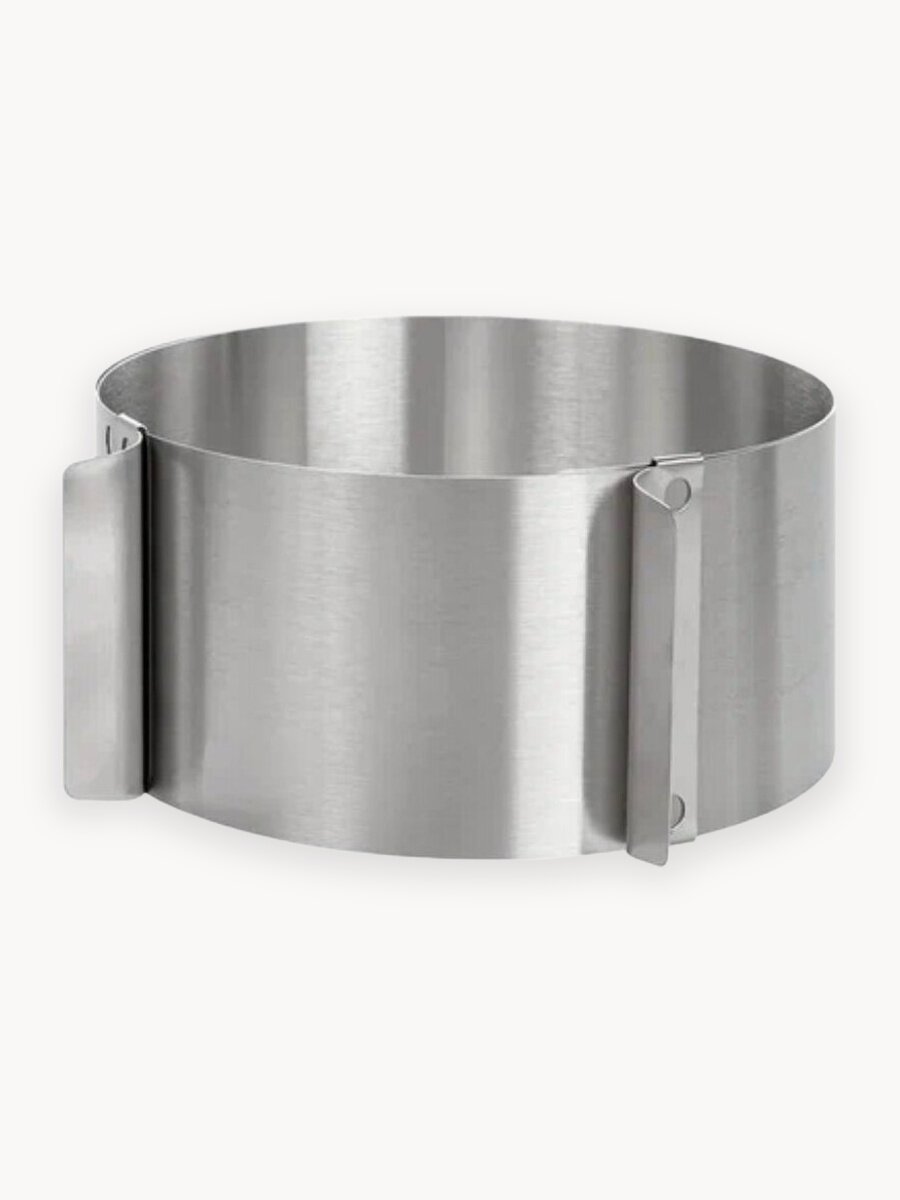 Раздвижное кондитерское кольцо 16-30см, высота 8см / Форма для выпечки и салатов, кольцо кулинарное регулируемое