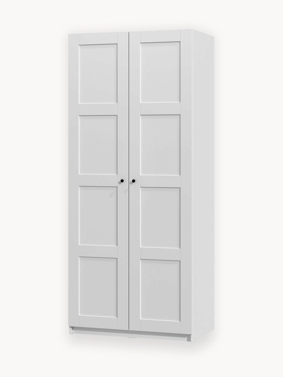 Шкаф распашной для одежды макс, 100х61х233, белый, 4 заполнения