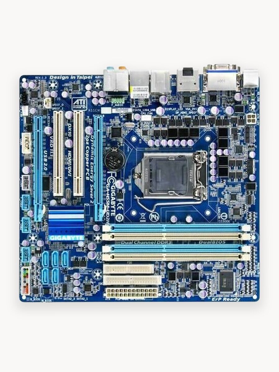 Материнская плата S-1155 GigaByte GA-H61M-D2-B3 REV,1.0 PCI-E/2xDDR3/SVGA/DVI-D/GbLAN/Sb/mATX