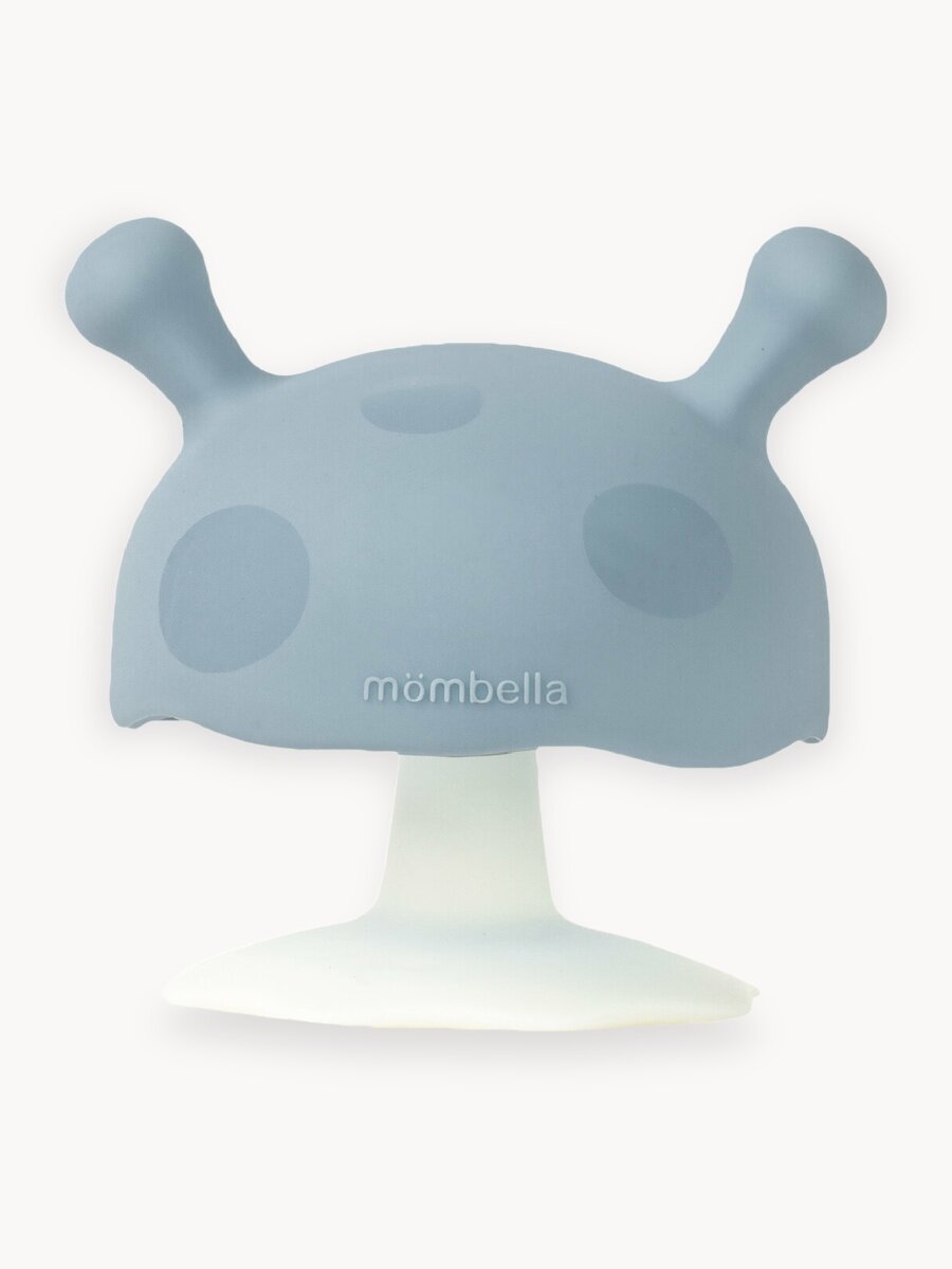 Прорезыватель грызунок для зубов Грибочек 3в1 Mombella, 3+ мес, силиконовый, серый