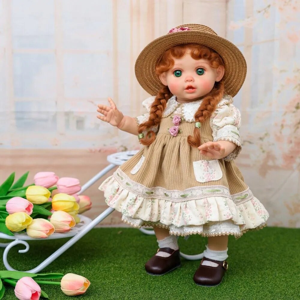 Cloveray подлинная запатентованная 18-дюймовая мягкая резиновая кукла rebirth doll dress up toy doll имитация детской куклы
