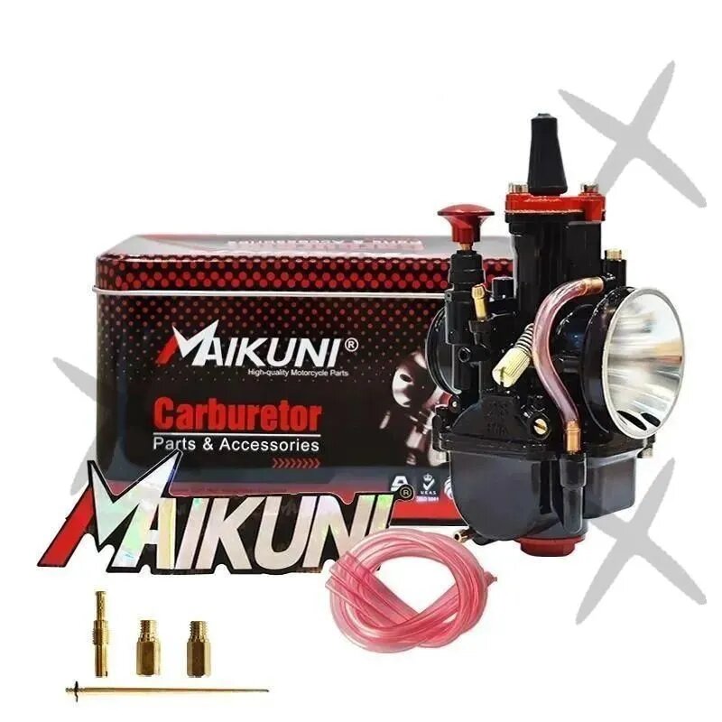 Карбюратор MIKUNI PWK 21 мм, подходит для двигателей Yamaha, Honda, Kawasaki, Suzuki 2T/ 4T, совместим со скутерами, квадроциклами, мотоциклами (90-110 куб. см)