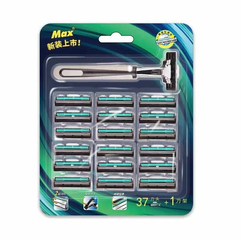 Бритва для мужчин и женщин Evolux (набор: станок + 37 кассета в комплекте). Бритва мужская. Станок для бритья