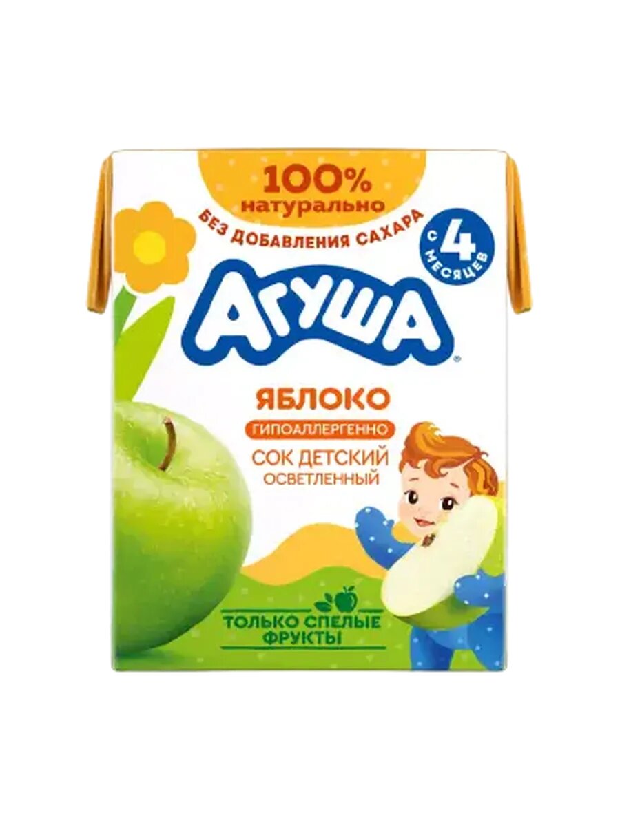 Агуша Сок яблоко осветленный 200мл