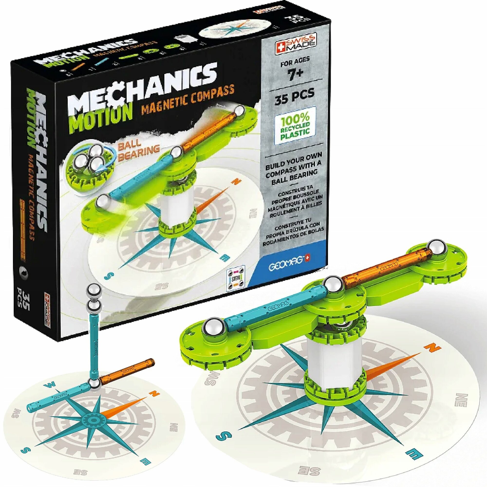 Магнитный конструктор Geomag - Набор магнитных блоков "компас", 35 эл. - 0871772007661