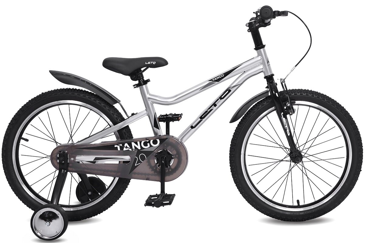 Велосипед 20" LETO TANGO, сталь, 1-ск, серебро, возраст 6-8лет