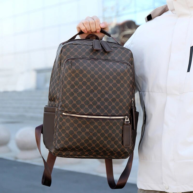 Модный мужской популярный деловой рюкзак из искусственной кожи, рюкзак mochila de cabina Коричневый