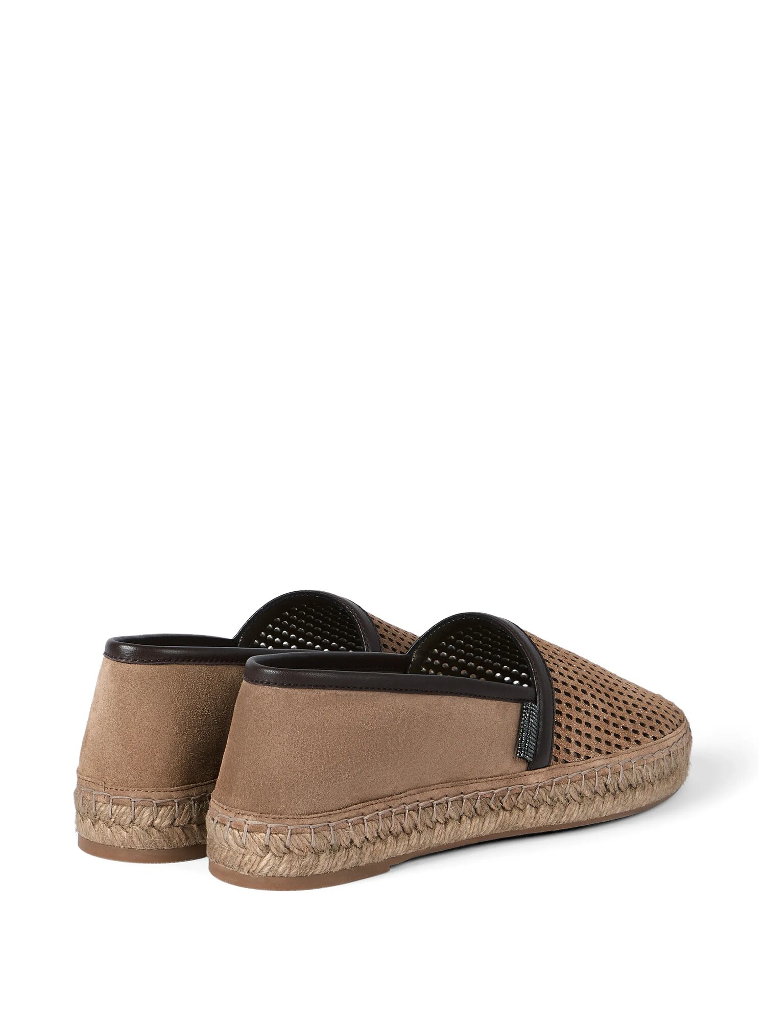 Эспадрильи BRUNELLO CUCINELLI Perforated leather espadrilles, размер 39, коричневый — фото 1