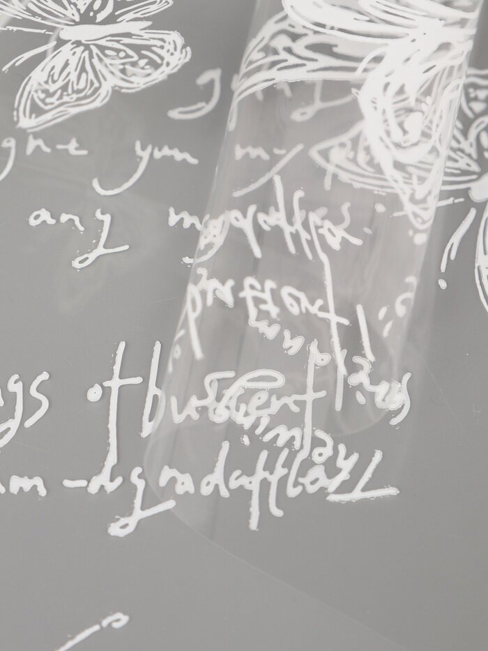 Плёнка для цветов «Бабочки», прозрачная/белая, 0.7×7.6 м, 40 мкм, 200 г