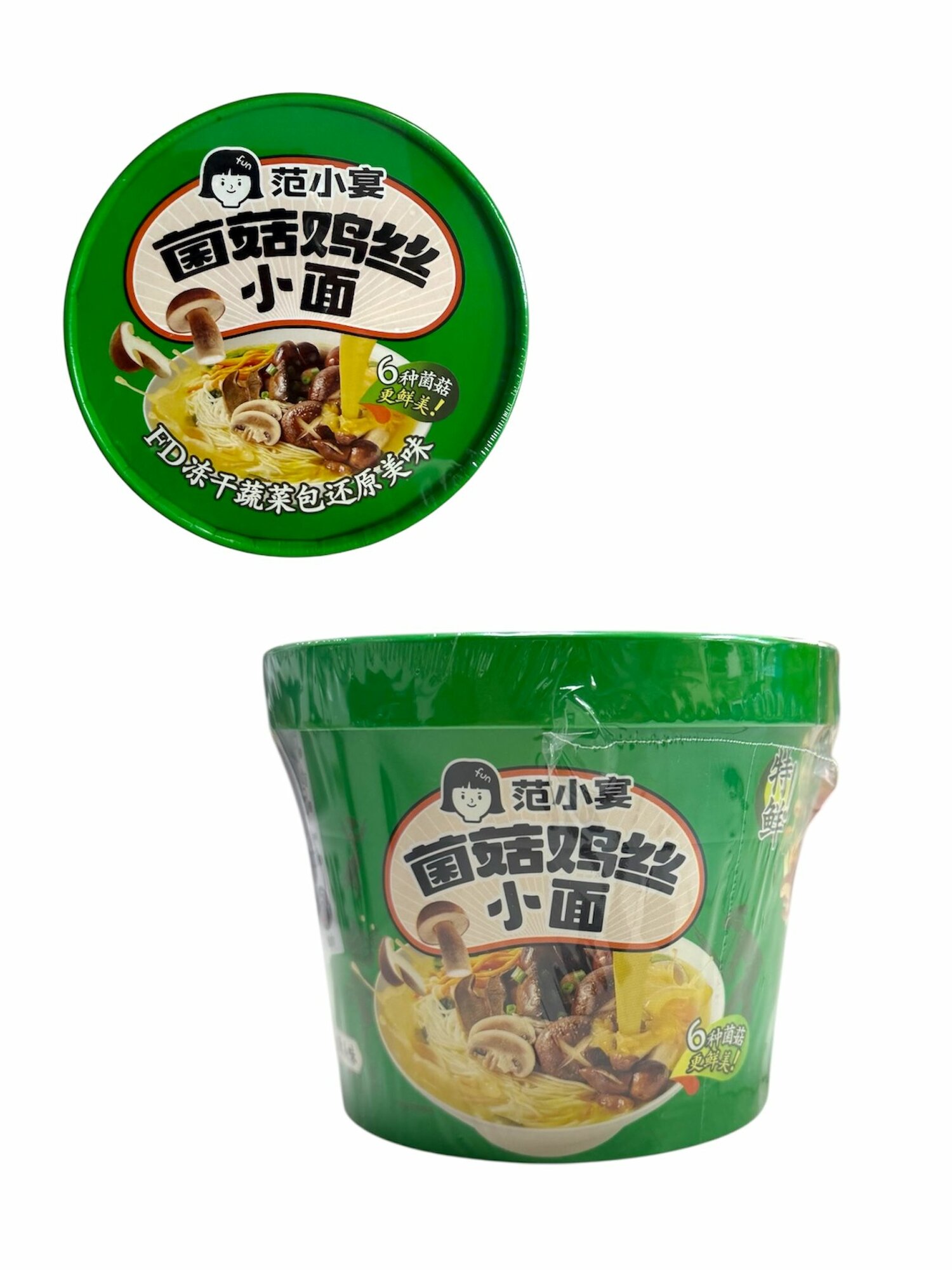 Лапша Фань Сяоянь с курицей и грибами 70 гр / стакан зеленый