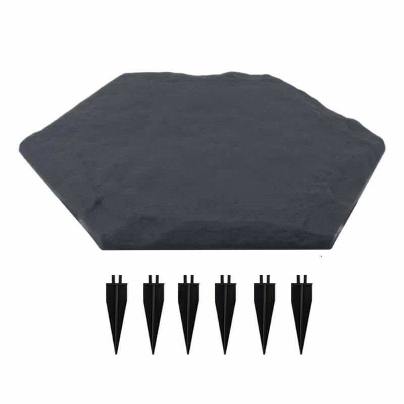 Декоративные садовые плитки под камень , Черный голубой - Шестиугольник