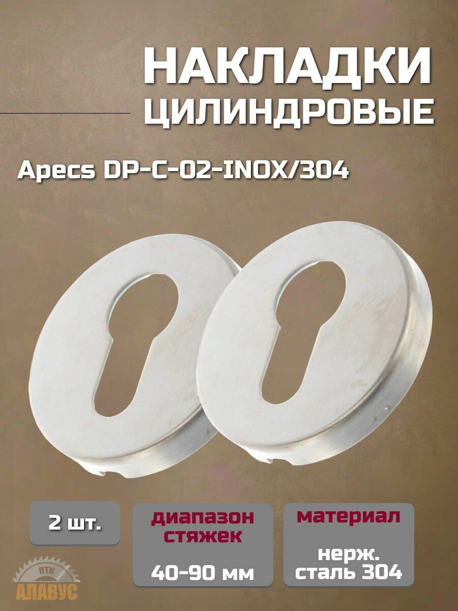 Накладки цилиндровые Apecs DP-C-02-INOX
