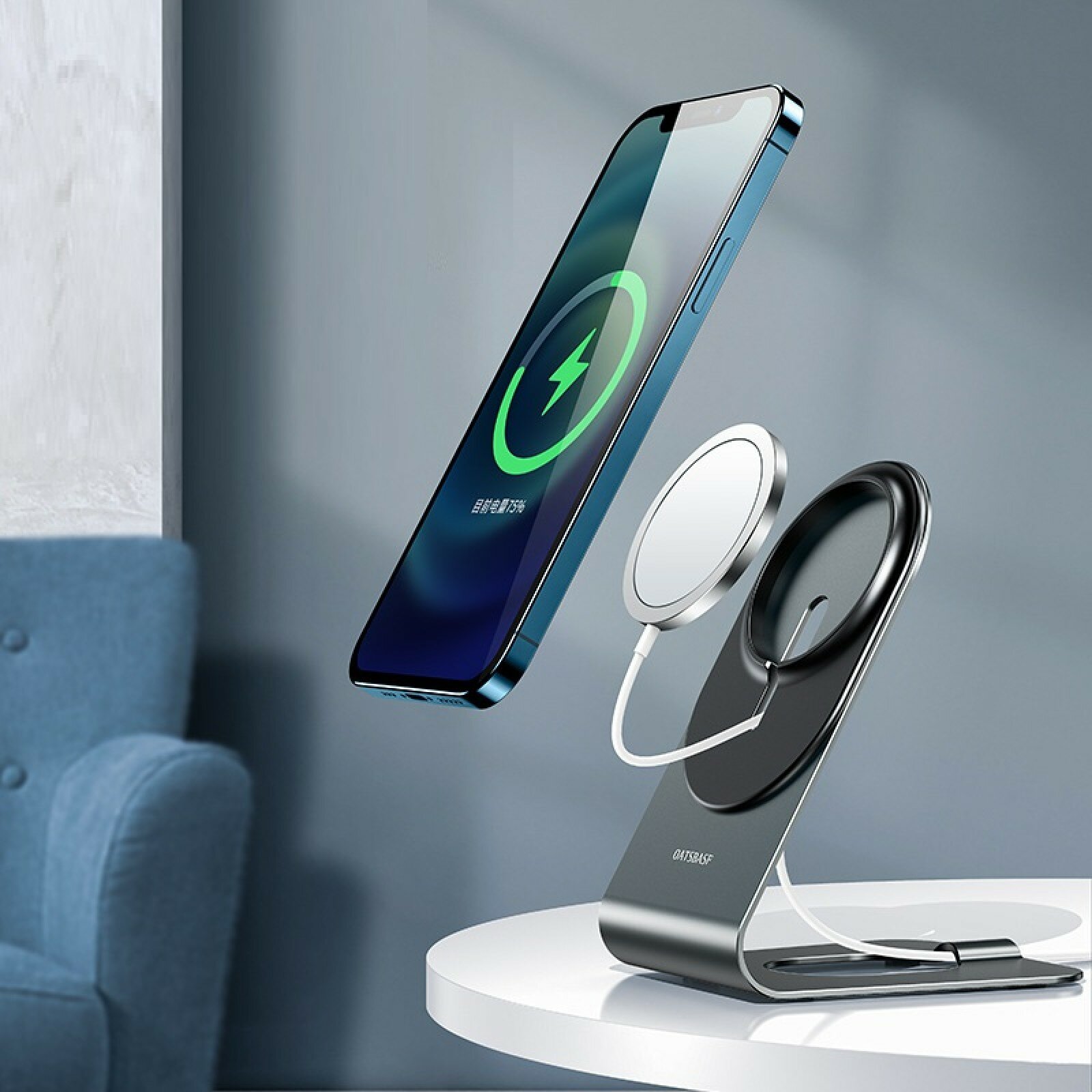 Подставка для зарядки MyPads A158-073 с магнитной беспроводной зарядкой MagSafe 15W для iPhone и Apple Watch