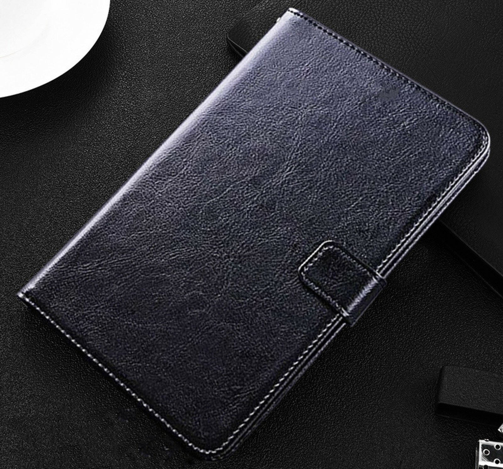 Чехол-книжка MyPads Porta Biglietti для HUAWEI MatePad SE 10.4 (2022) из эко-кожи с подставкой и визитницей черный