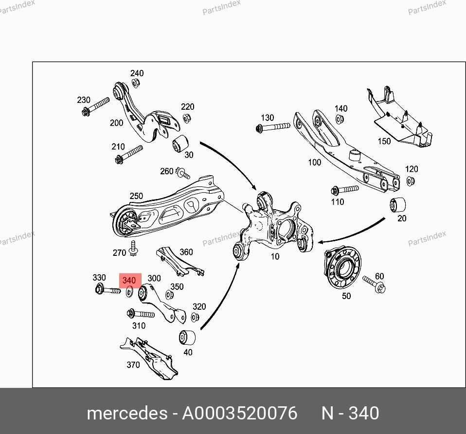 Шайба развальная задней подвески, MERCEDES A0003520076