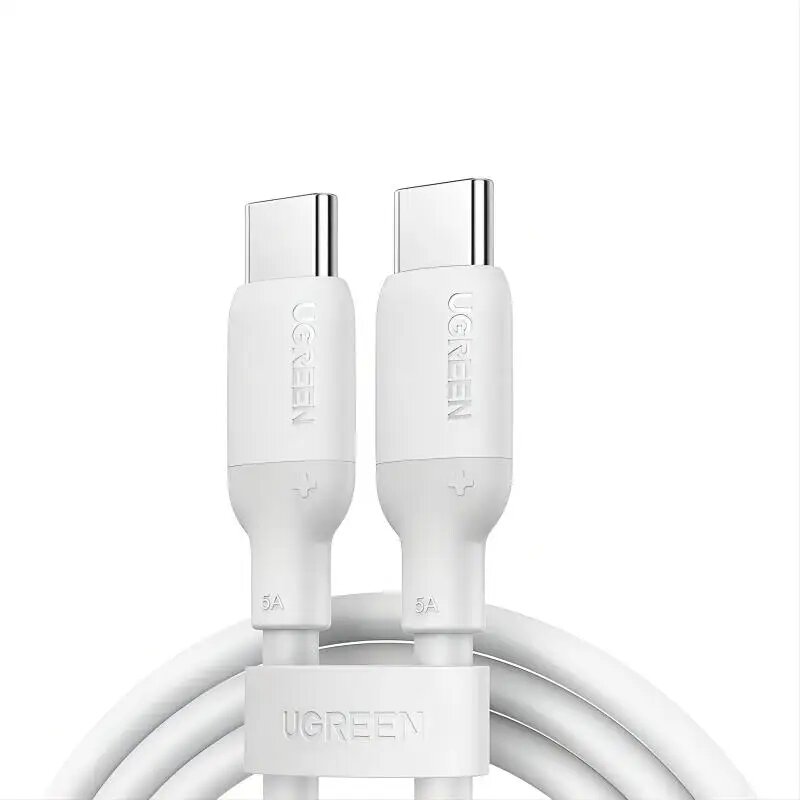 Кабель UGREEN USB Type-C - Type-C 5A, белый, 100 Вт