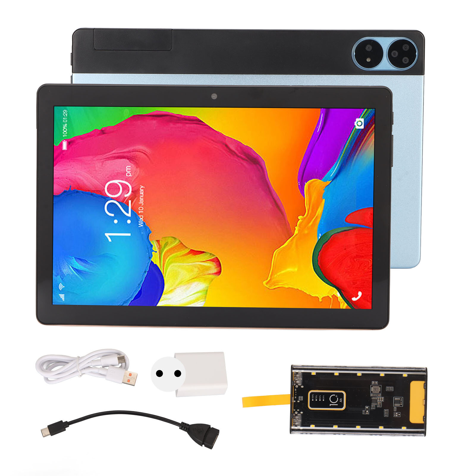 Планшет 10,1 дюйм, 1080P, восьмиядерный процессор, 6 ГБ ОЗУ, 128 ГБ ПЗУ, WiFi, 10000 мАч, Android 12