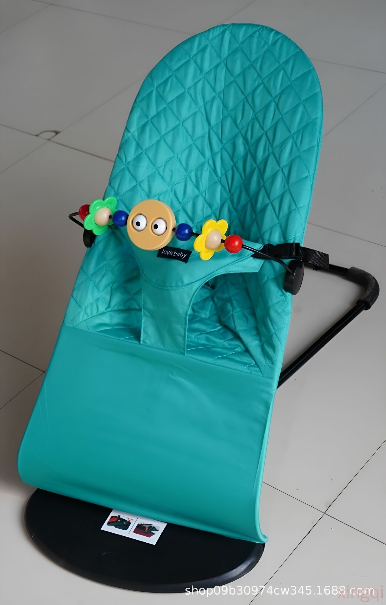 Шезлонг складное для новорожденных 1 дуги с игрушками детское кресло качалка от 0+