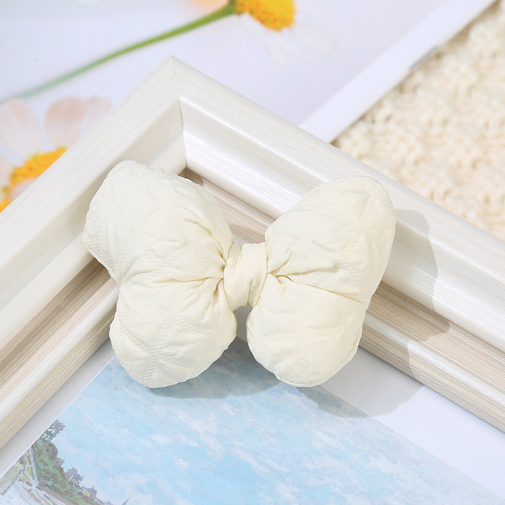 Трёхмерный бантик вафельного цвета с хлопковым наполнителем, аксессуар для волос, детали для рукоделия, декоративные элементы для одежды кукол, материалы для украшения шляп, креативный набор материало