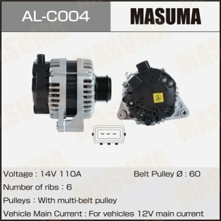 Генератор MASUMA, CHERY / SQR481F (14V/110A)