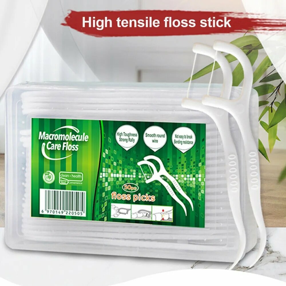 Зубная нить с зубочисткой 250 шт. Флоссеры. Зубочистки с нитью. Флоссы.