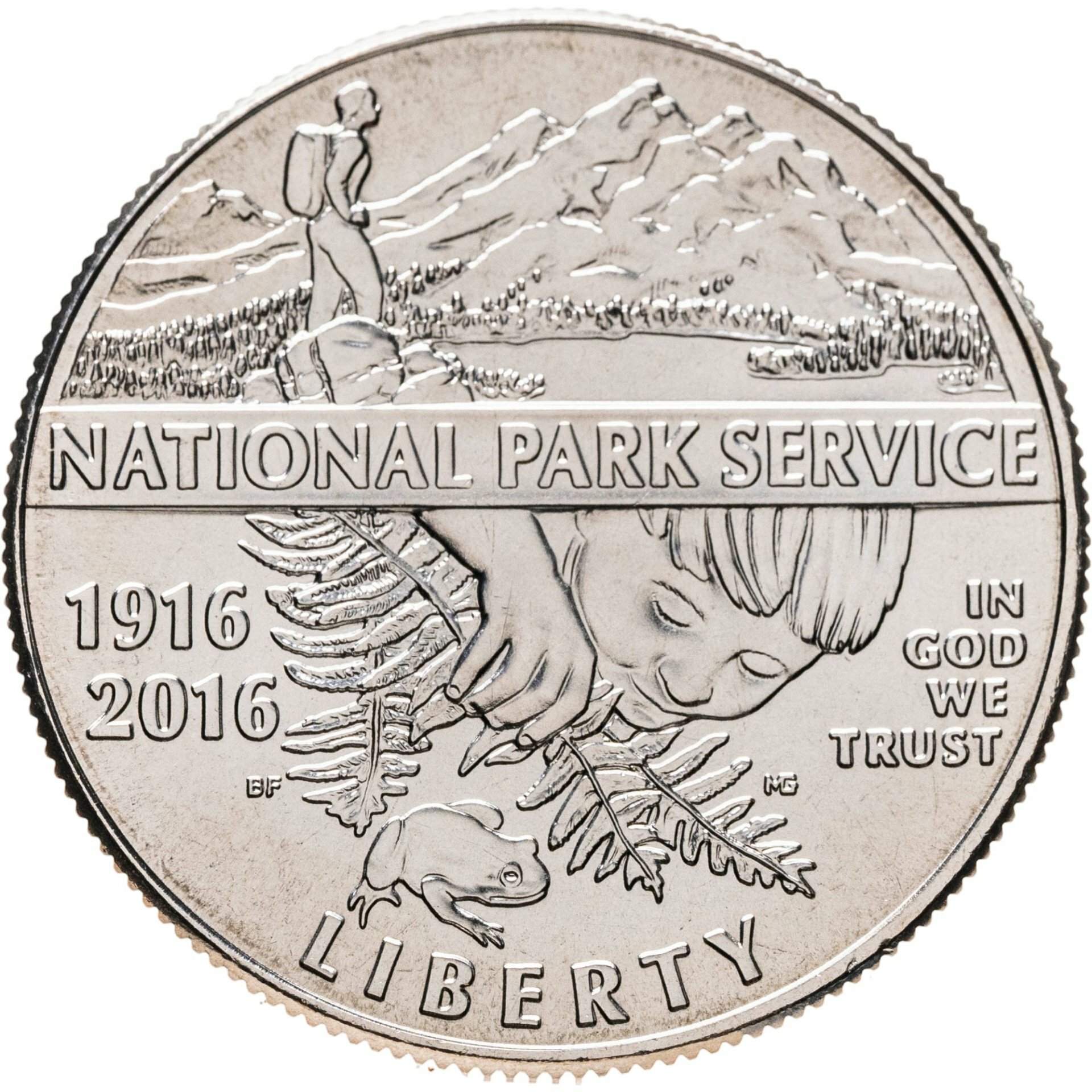 США 50 центов 1/2 доллара, half dollar 2016 D 100 лет Службе национальных парков США, Медь, в сохранности UNC
