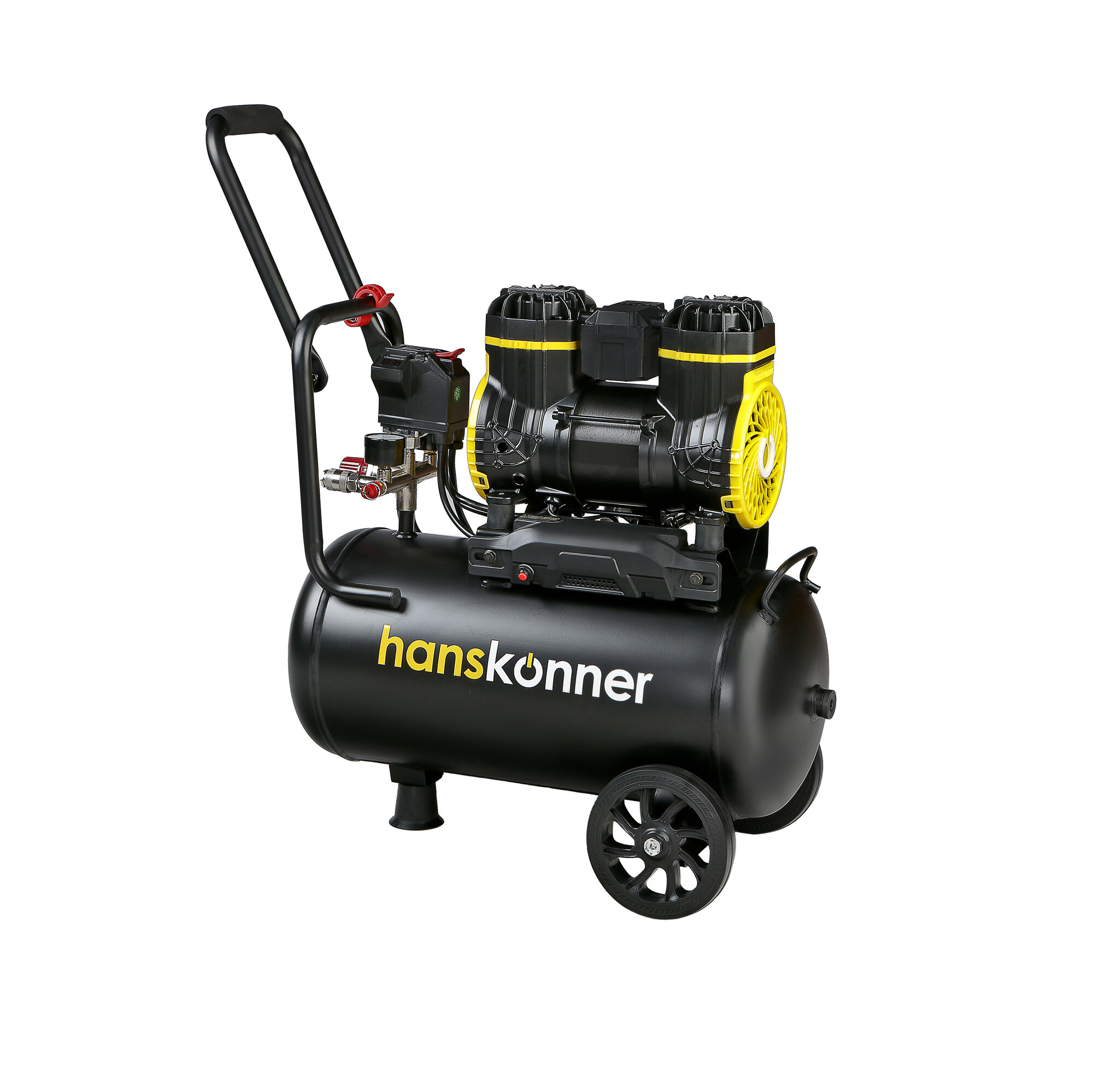 Компрессор воздушный безмасляный Hanskonner HAC241 1450 Вт, 240л/мин, ресивер 24л, 8 бар