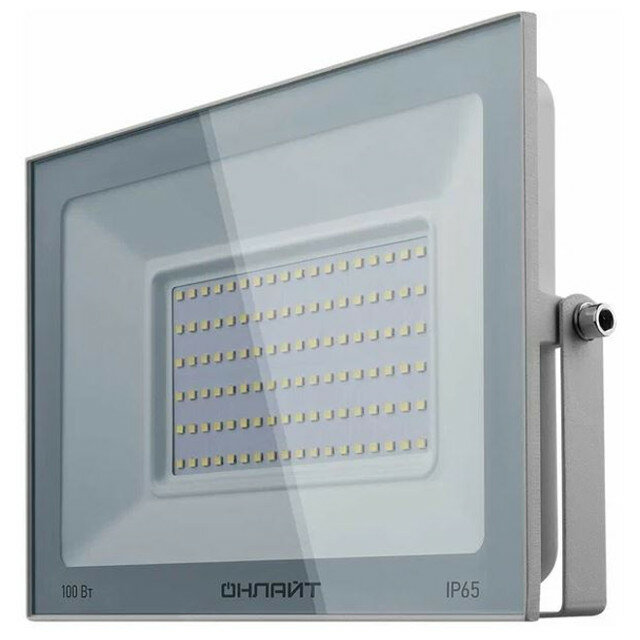 Прожектор онлайт, 100 Вт, 6000 K, IP65, LED, белый