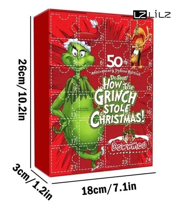 Адвент-календарь The Grinch Christmas Deluxe Edition 24 Gifts Advent Calendar Christmas Gift Box — фото 1