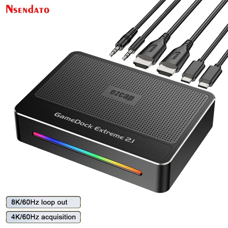 Ezcap364 GameDock Extreme 8K USB 3.2 Type C HDMI карта для захвата видео и аудио 4K 60Hz для PS5, камеры, записи и прямой трансляции