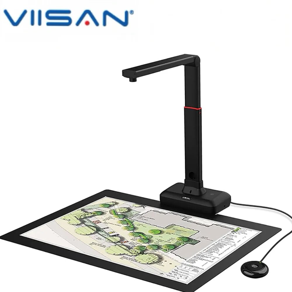 Viisan Сканер Официальный оригинал S21 A2 Широкоформатный сканер документов,2300 Вт пикселей, 26 МП, подключение по USB, автоматическое выравнивание, совместимость с Windows/macOS, черный