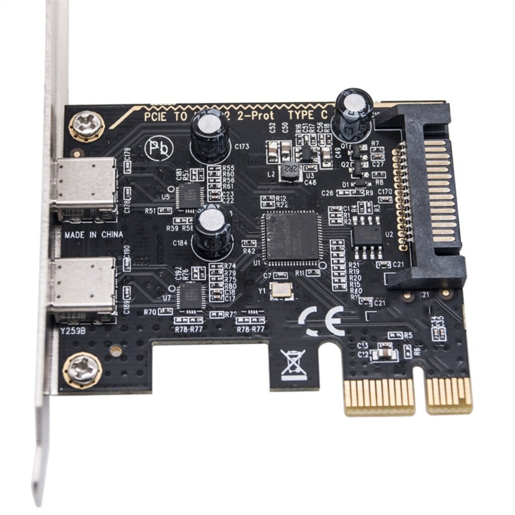 PCIE к USB 3.2 GEN1 Карта расширения 5 Гбит/с 2 порта Type C USB 3.2 GEN1 Карта USB