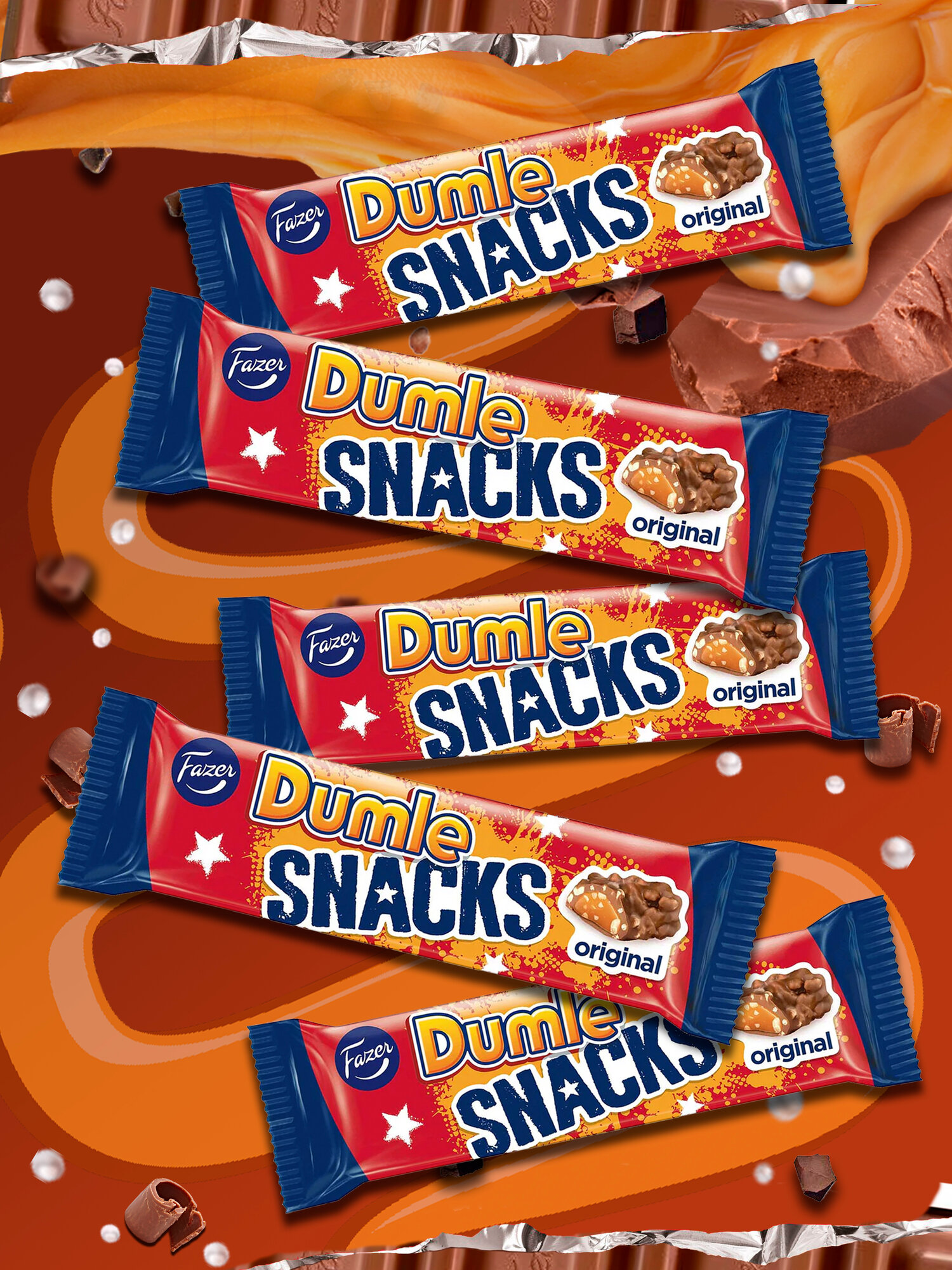 Шоколадный батончик Фазер Dumle с карамелью 5 штук Финляндия