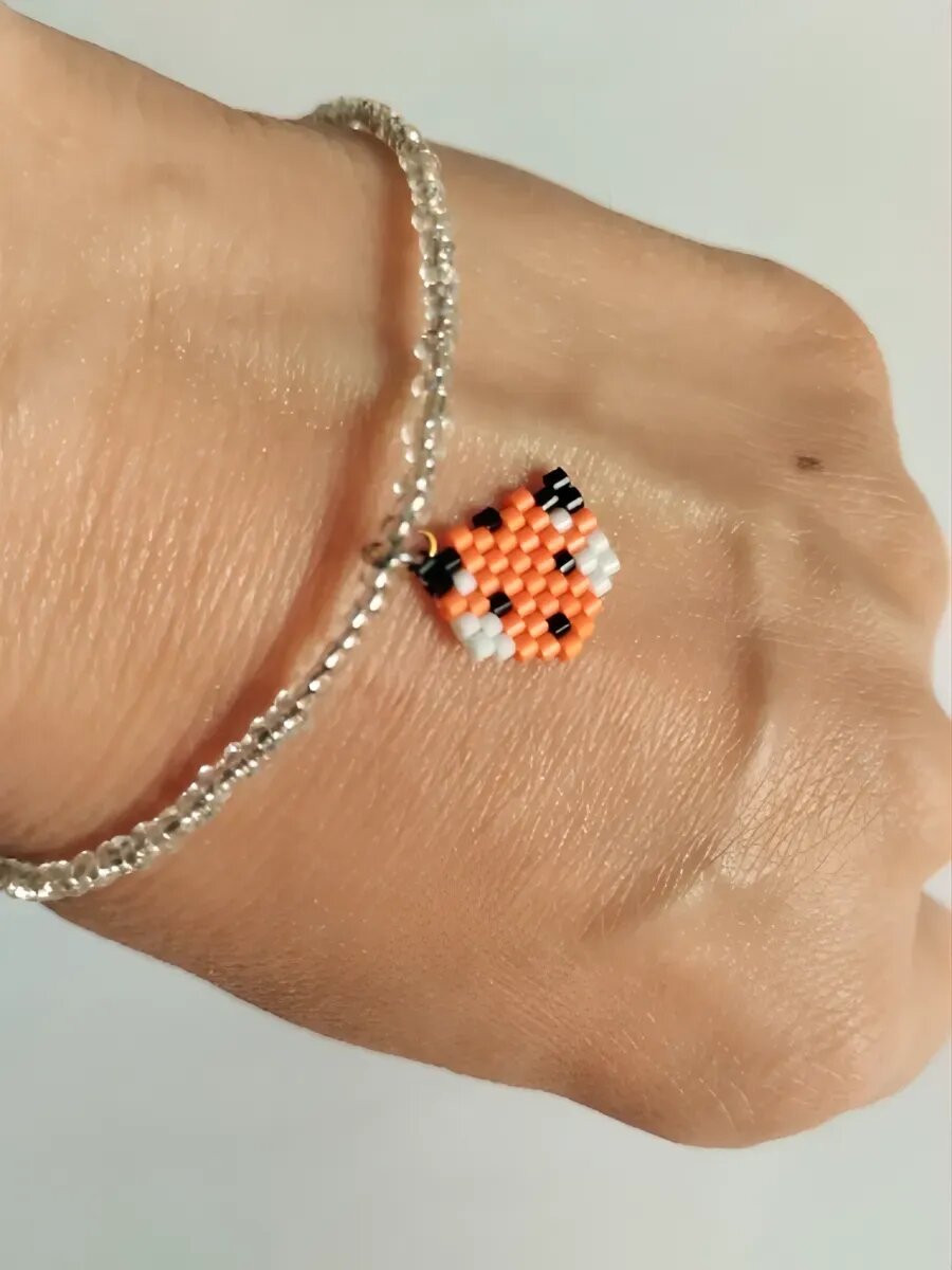 Браслет-цепочка, бисер