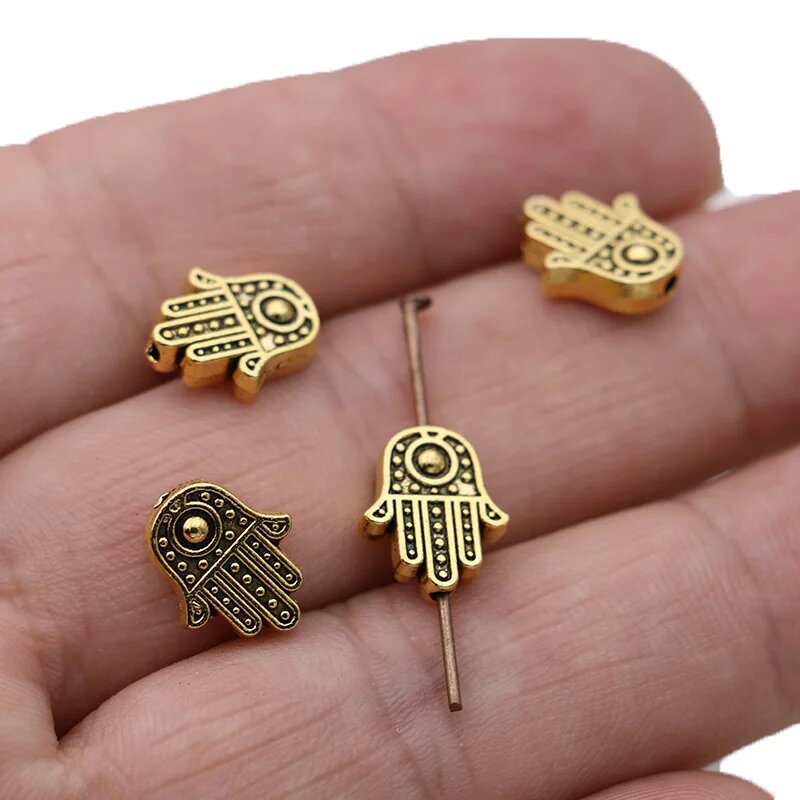 Бусины Hamsa Hand, золото, 20 шт