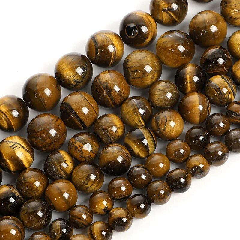 Натуральные бусины из агата, кварца и тигрового глаза buy bao ji 6mm approx 60pcs, Yellow Tiger Eye
