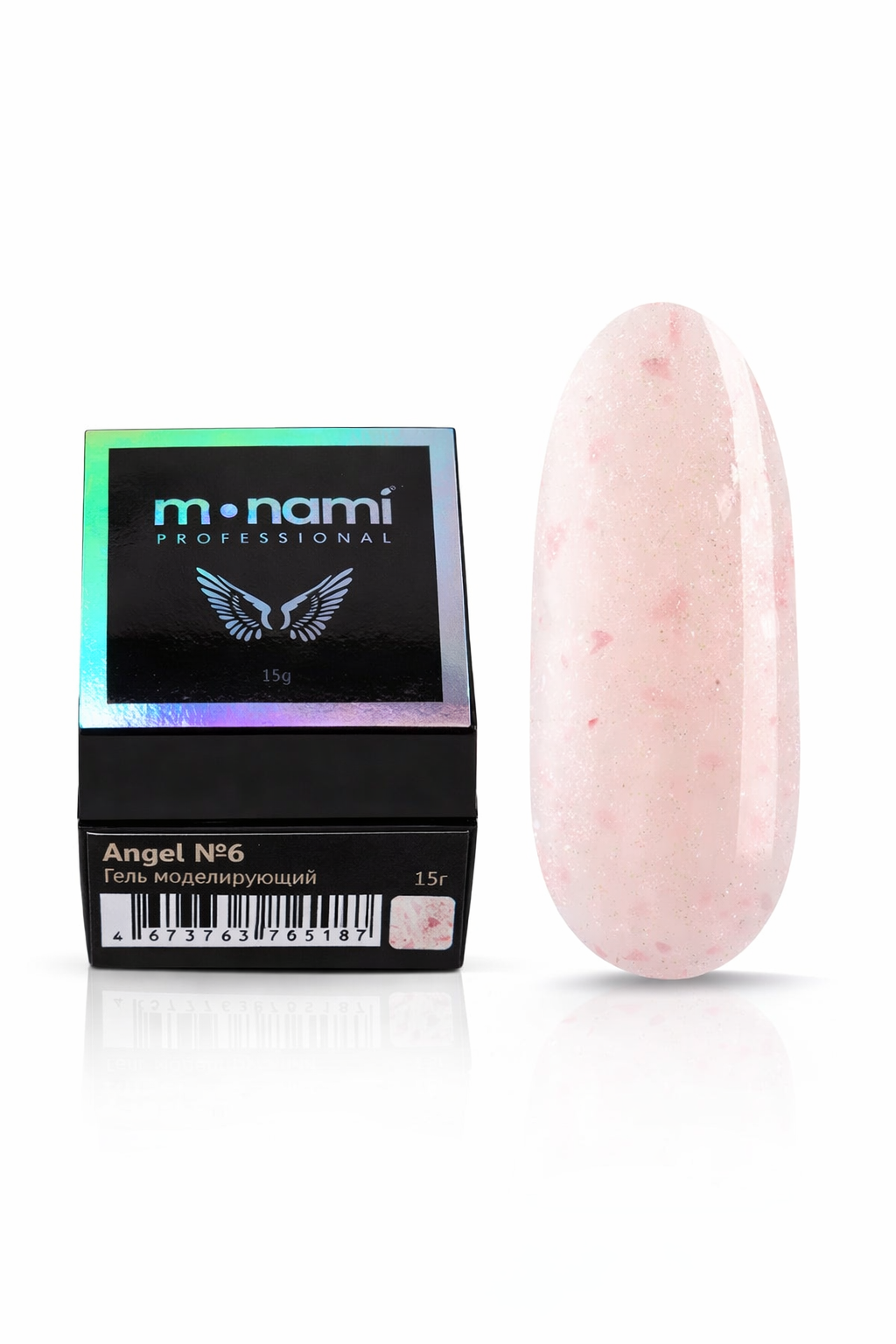 Моделирующий гель Monami "Angel №6", для ногтей, с шиммером, 15г
