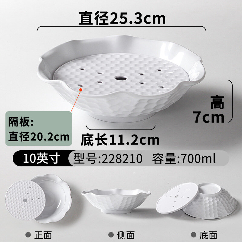 Меламиновая посуда Xiangyuanmei, специальная тарелка для сухого льда, подходит для ресторанов с горячими блюдами, для подачи рубец, ломтиков поясницы, морепродуктов, лосося и сашими.