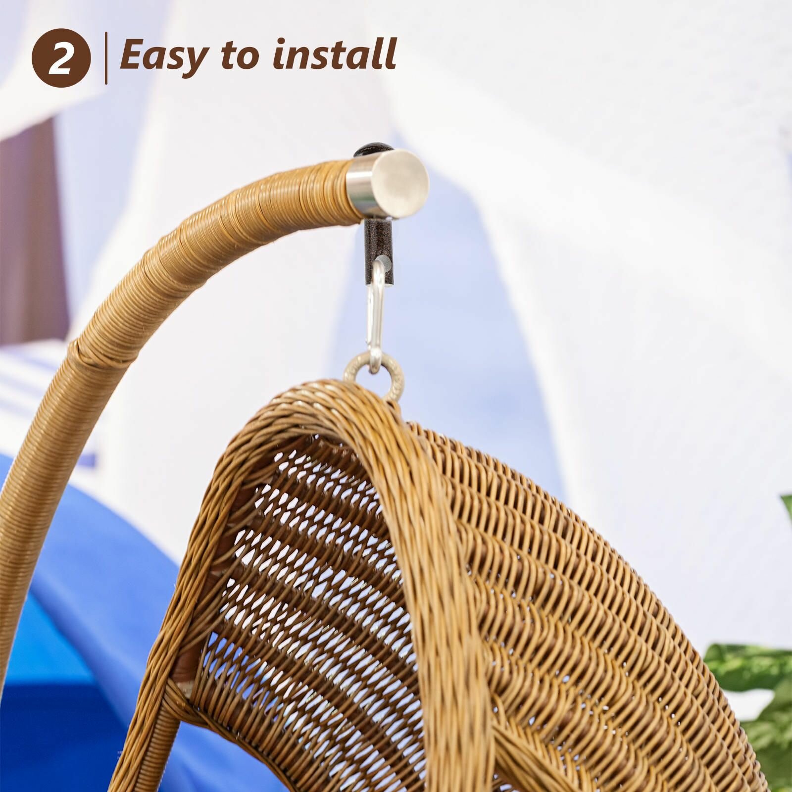 Металлический подвесной штырь для подвесного кресла, светло-коричневый, для качелей