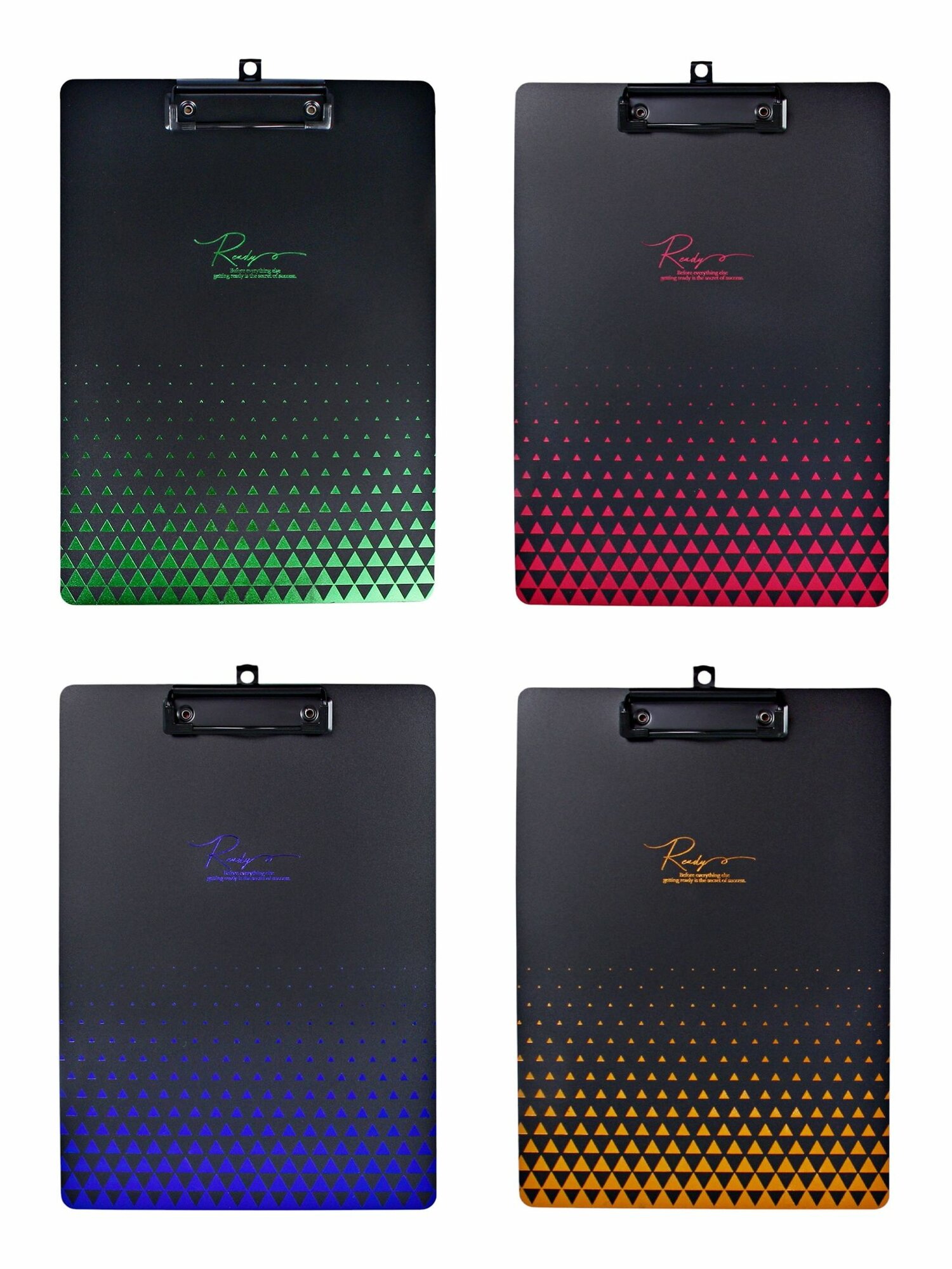 Планшет с прижимом формат А4 пластик 1600 мкр, Черная с металлизированной отделкой