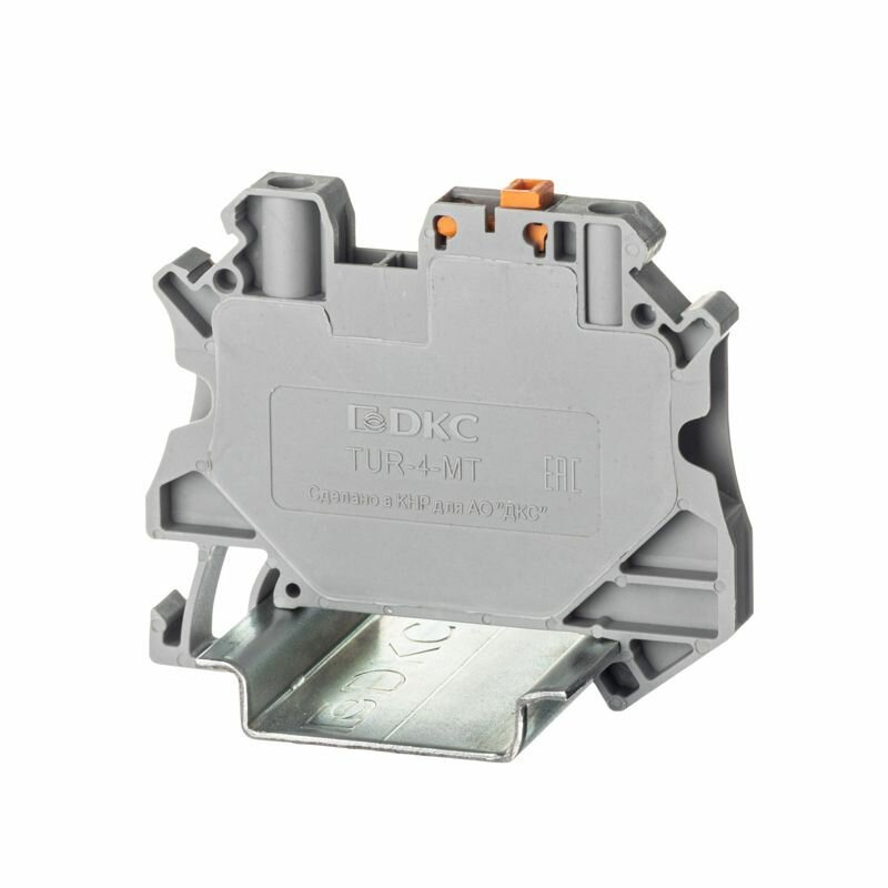 Клемма расцепительная винтовой зажим 2 точки подключения 4кв. мм сер. DKC TUR-4-MT