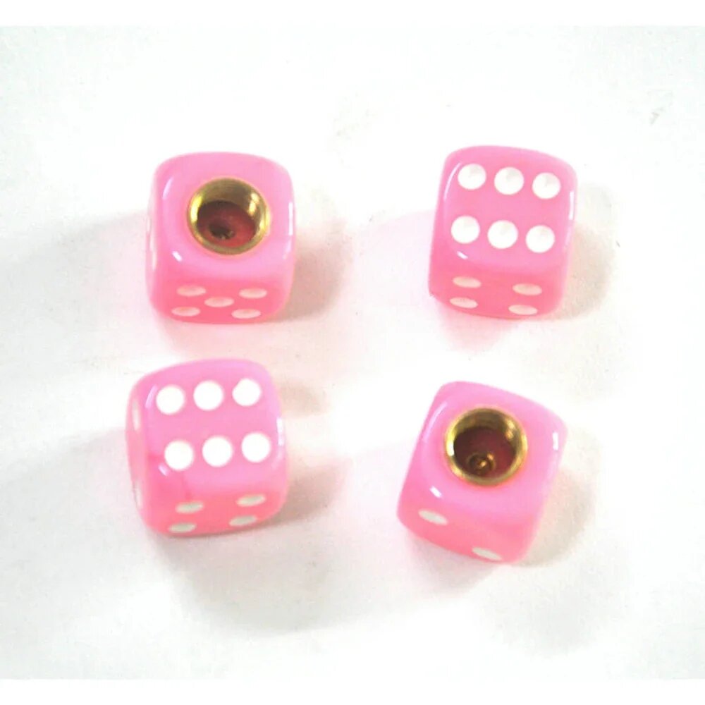 Колпачки для ниппелей в форме игральных костей, заглушки для шин, колпачки для колес из Pink