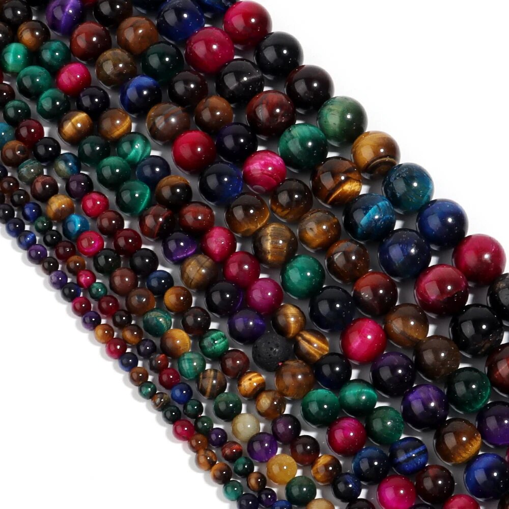 Бусины из натурального камня «Тигровый глаз» лаcoogh, синие, 4mm Approx 90pcs, Colorful tiger eye