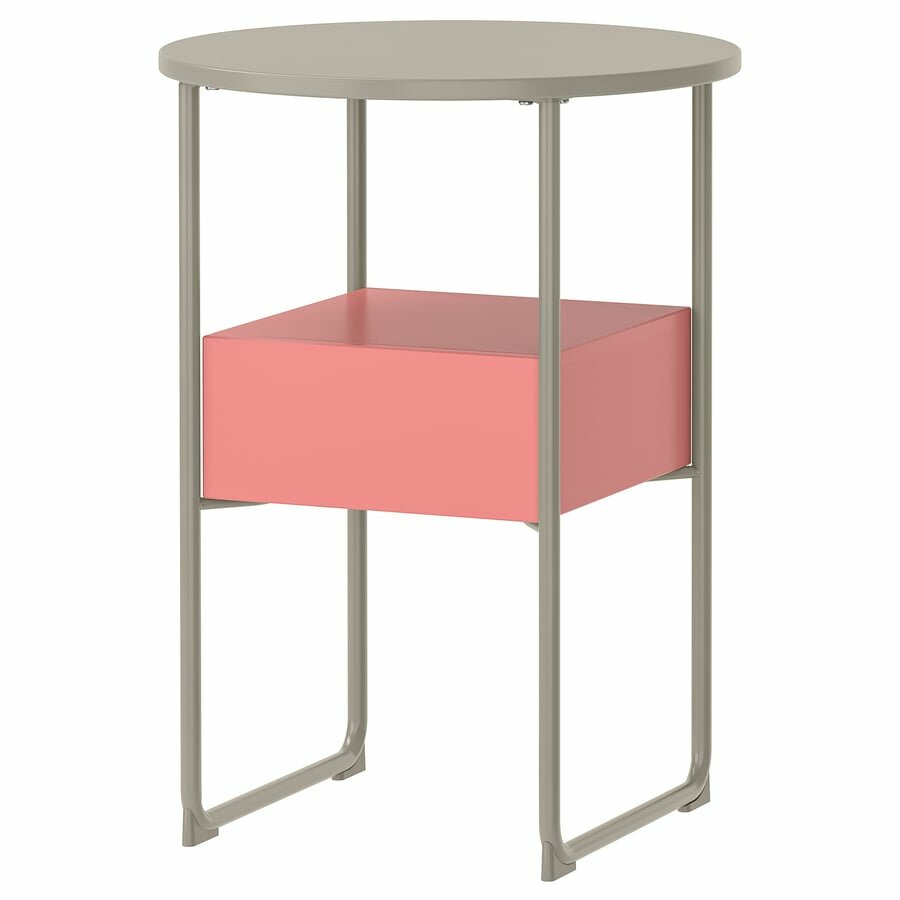 Прикроватная тумбочка IKEA BLANKHALLAN, цвет бежево-розовый, 61x45 см 506.209.98